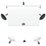 'Green Screen 5 Light Set Up' lighting diagram by Retail - Sylights