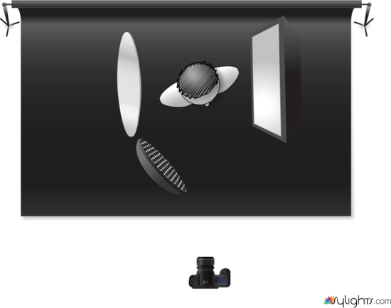 'Dramatic split light studio set up' lighting diagram by John Muriel ...